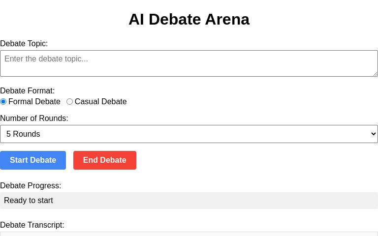 AI Debate Arena ― Perchance Generator