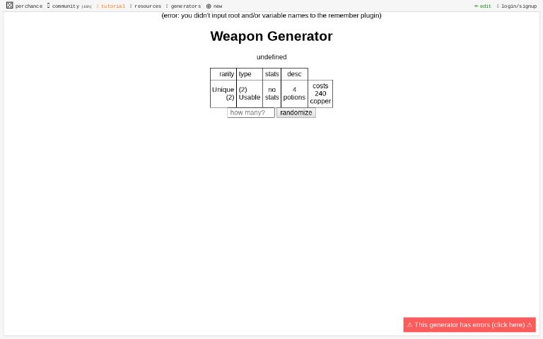 Weapon Generator