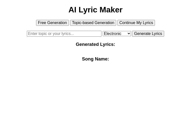 AI Lyric Maker ― Perchance Generator