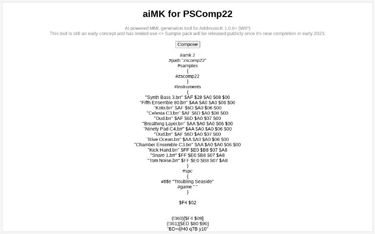 aiMK for PSComp22 ― Perchance Generator