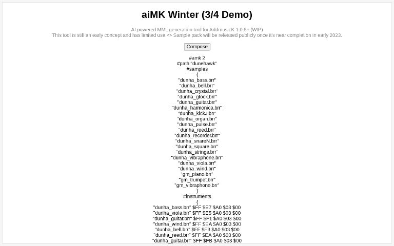 aiMK Winter (3/4 Demo) ― Perchance Generator