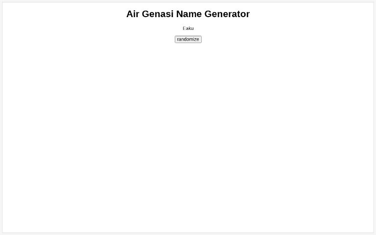 Air Genasi Name Generator