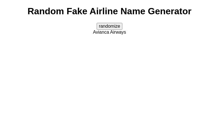 Random Fake Airline Name Generator