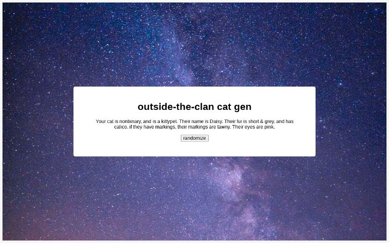 outside-the-clan cat gen
