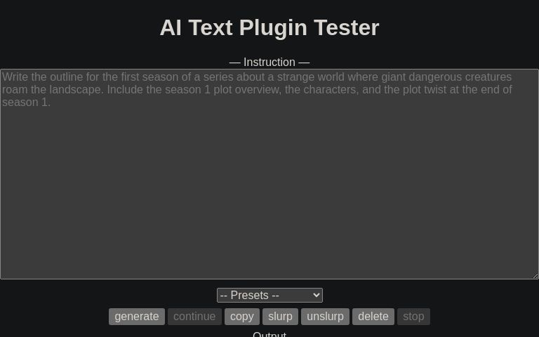 AI Text Plugin Tester