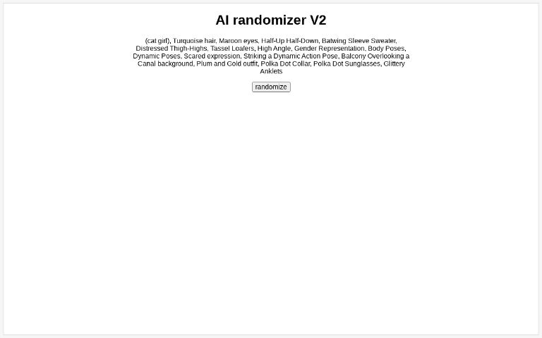 AI randomizer V2 ― Perchance Generator