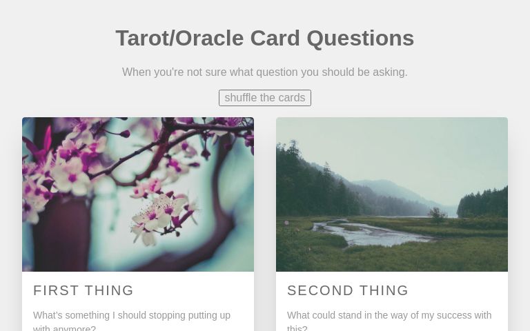 Tarot/Oracle Card Questions ― Perchance Generator