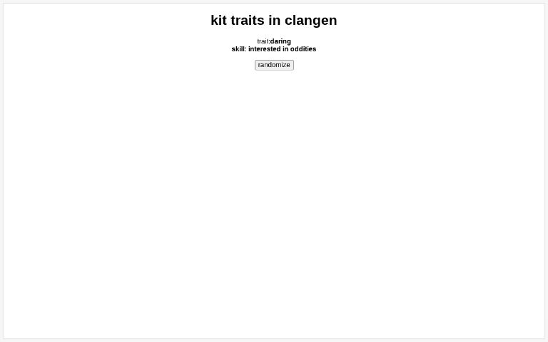 kit traits in clangen ― Perchance Generator