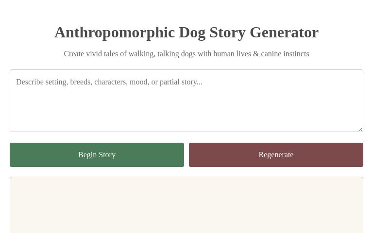 Anthropomorphic Dog Story Generator
