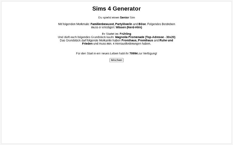 Sims 4 Generator