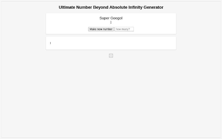 Ultimate Number Beyond Absolute Infinity Generator