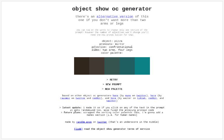 object show oc generator
