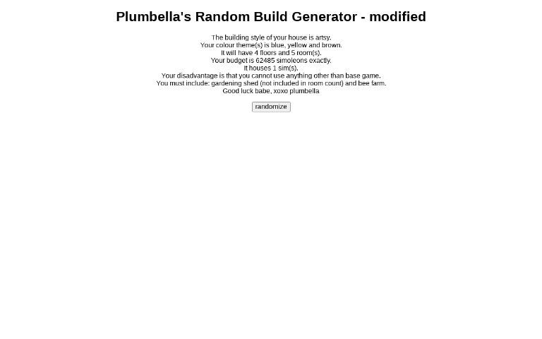 Plumbella's Random Build Generator - modified