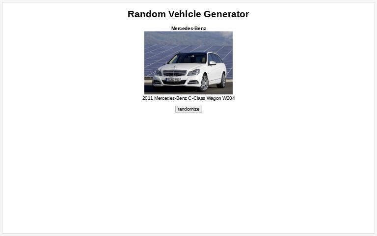 Random Vehicle Generator