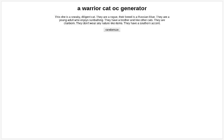 a warrior cat oc generator