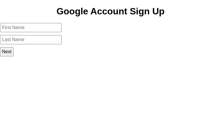 Google Account Sign Up ― Perchance Generator