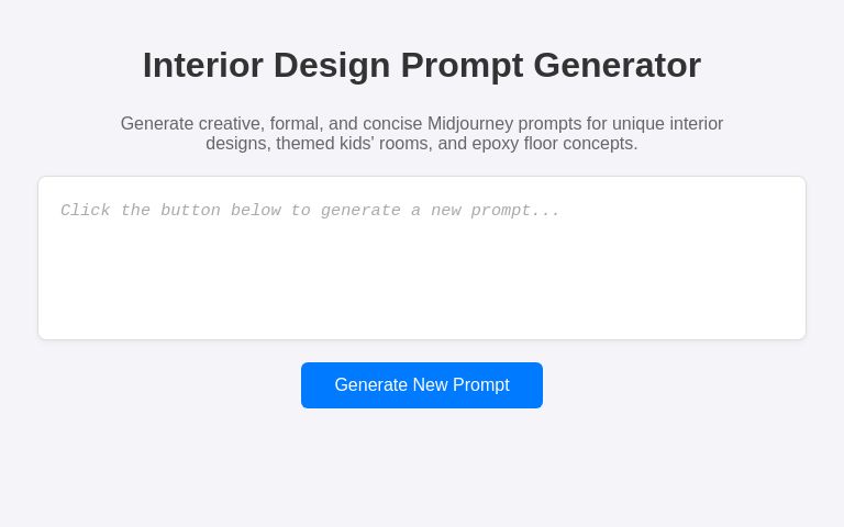 Interior Design Prompt Generator