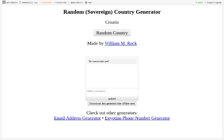 Random (Sovereign) Country Generator