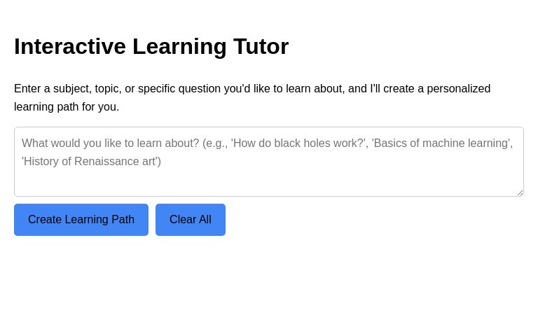 Interactive Learning Tutor ― Perchance Generator