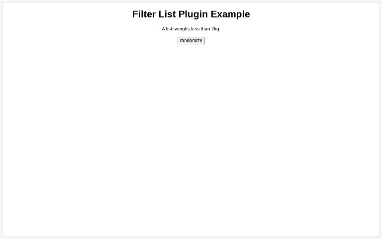 Filter List Plugin Example