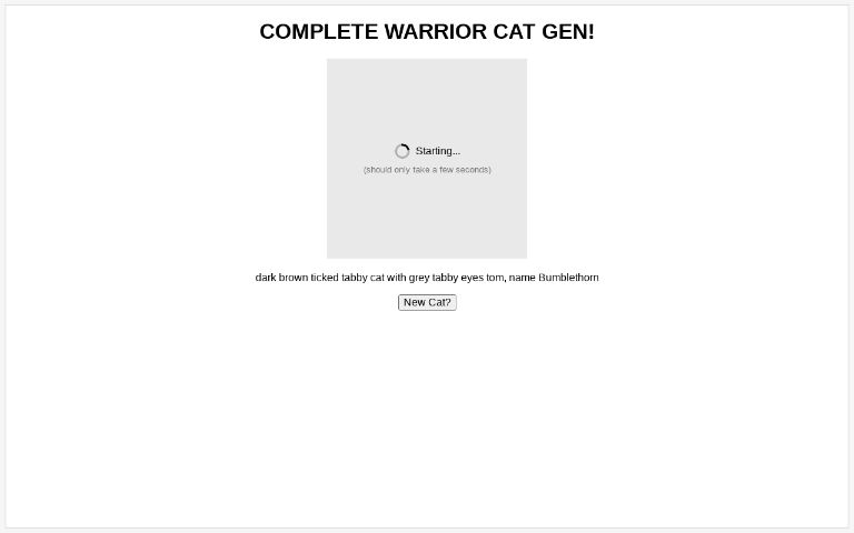COMPLETE WARRIOR CAT GEN!