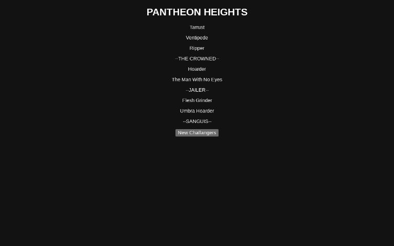 PANTHEON HEIGHTS ― Perchance Generator
