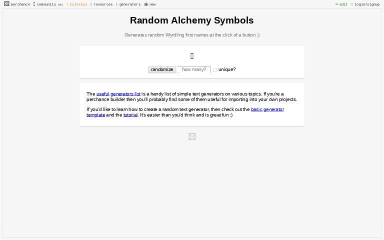 Random Alchemy Symbols ― Perchance Generator