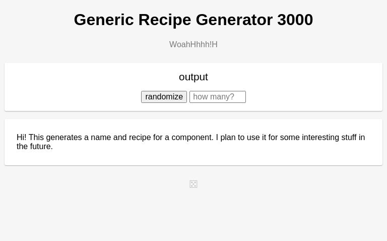 Generic Recipe Generator 3000