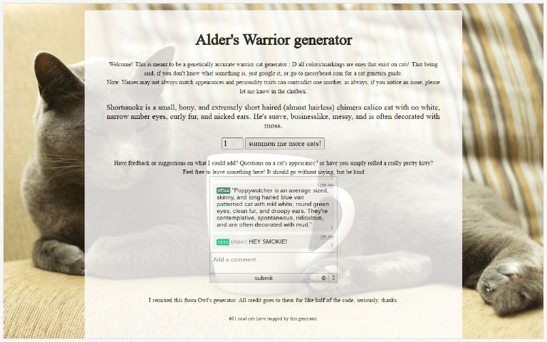 Alder's Warrior generator