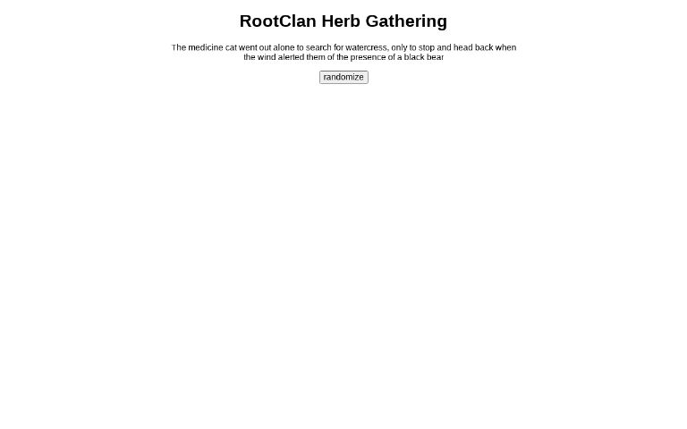 RootClan Herb Gathering ― Perchance Generator