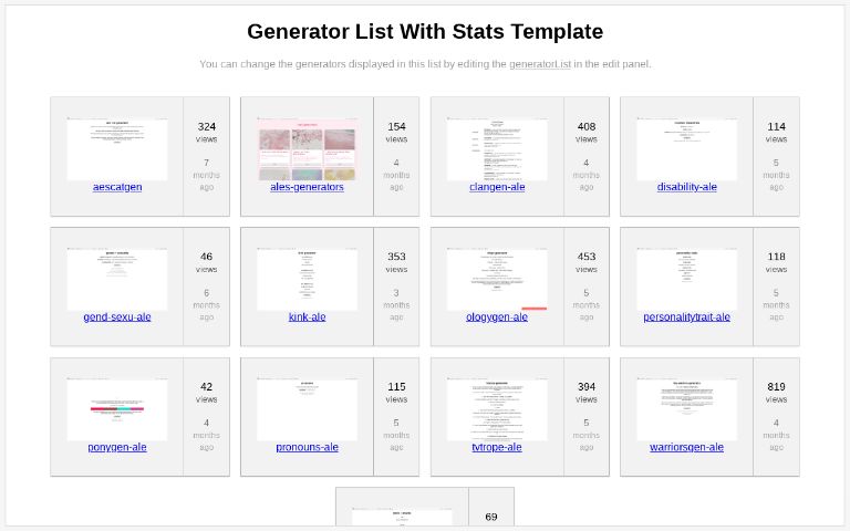 Generator List With Stats Template