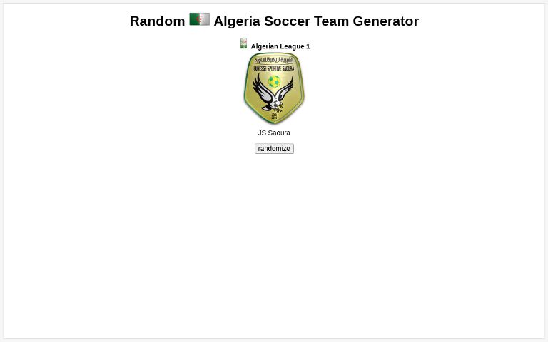 Random Algeria Soccer Team Generator