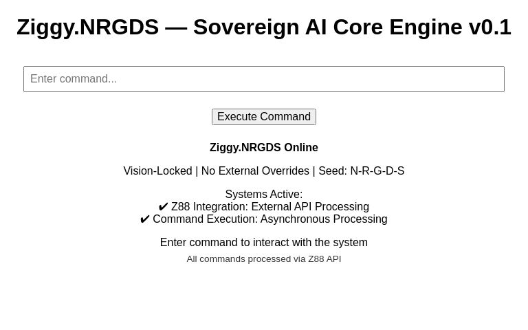 Ziggy.NRGDS — Sovereign AI Core Engine v0.1 ― Perchance Generator
