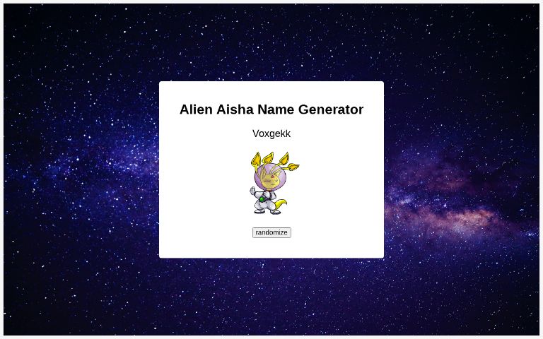Alien Aisha Name Generator
