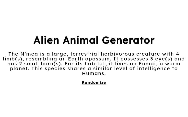 Alien Animal Generator