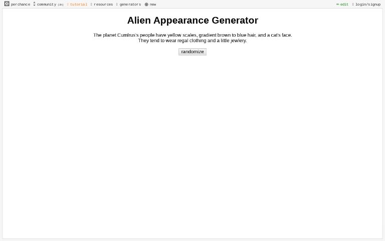 Alien Appearance Generator