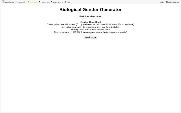 Biological Gender Generator