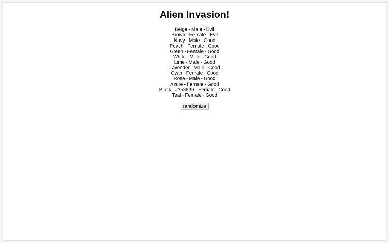 Alien Invasion! ― Perchance Generator