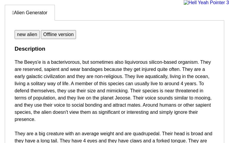 Alien Species Generator