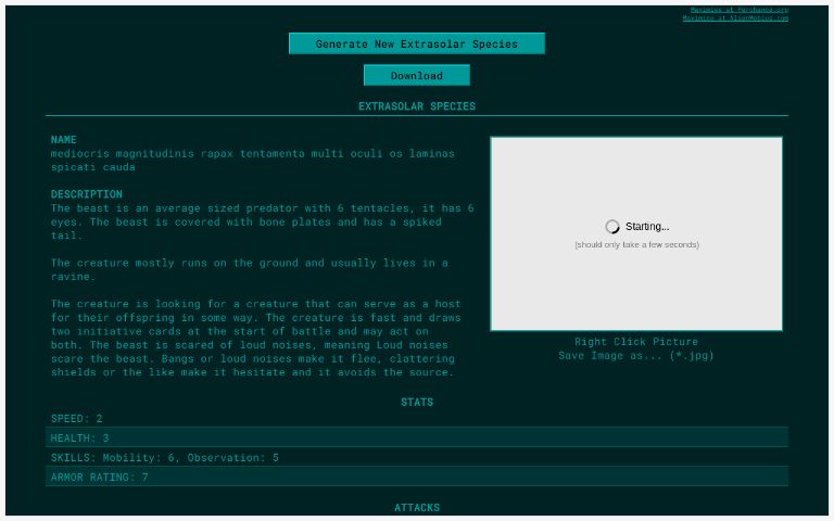 Alien Mobius Generator Extrasolar Species