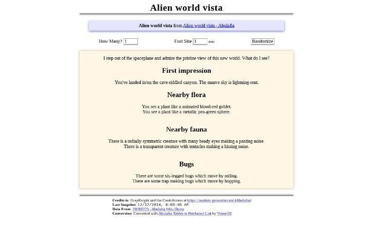 Alien world vista ― Perchance Generator