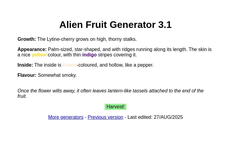Alien Fruit Generator 3.1
