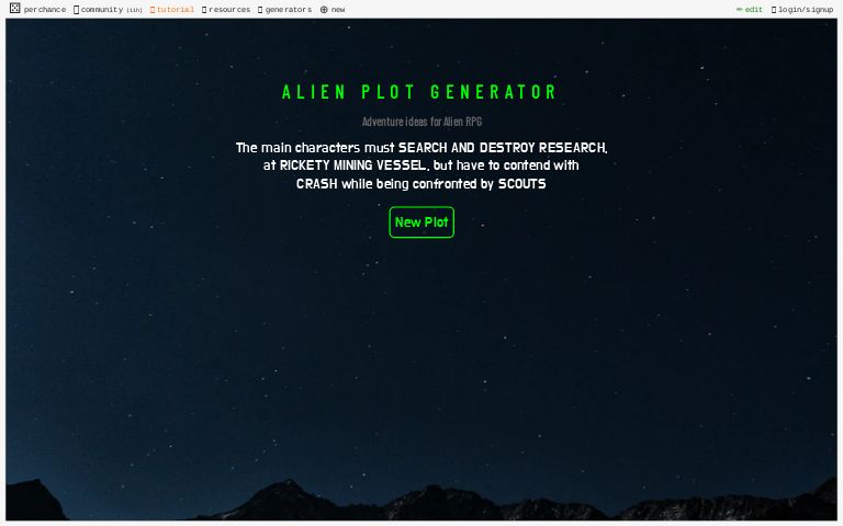 Alien Plot Generator