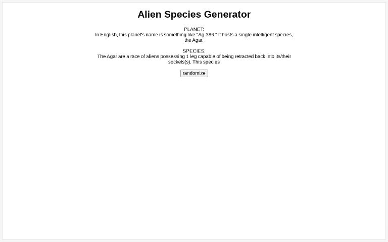 Alien Species Generator