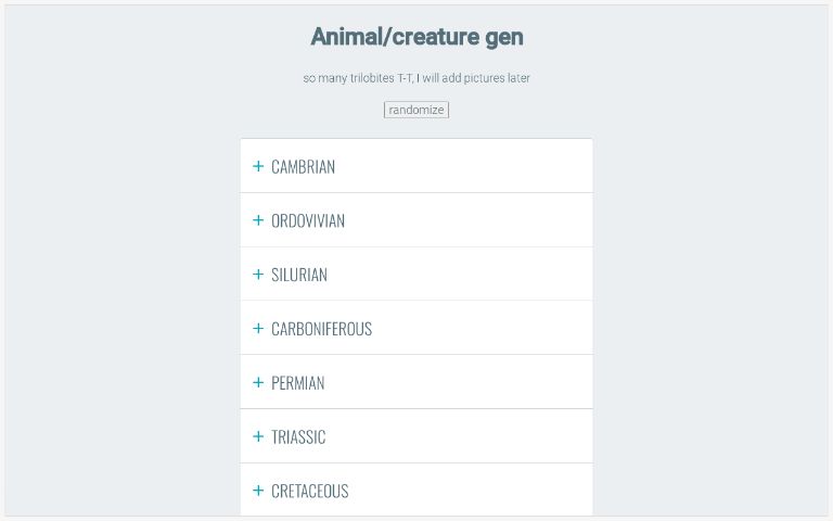 Animal/creature gen ― Perchance Generator