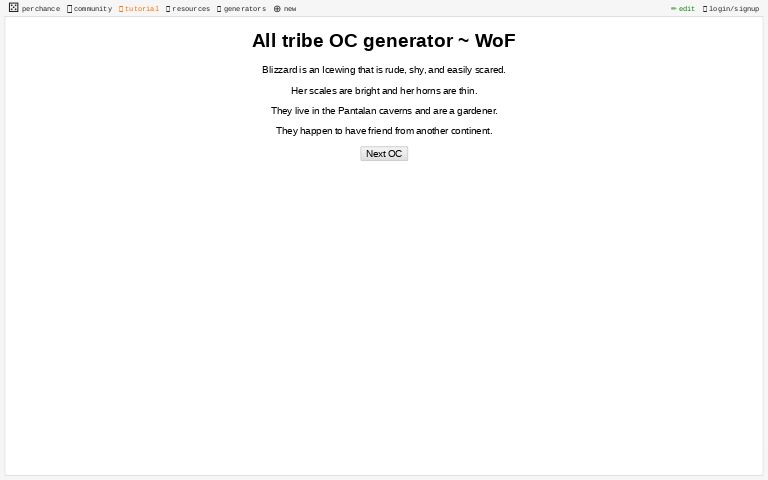 All tribe OC generator ~ WoF
