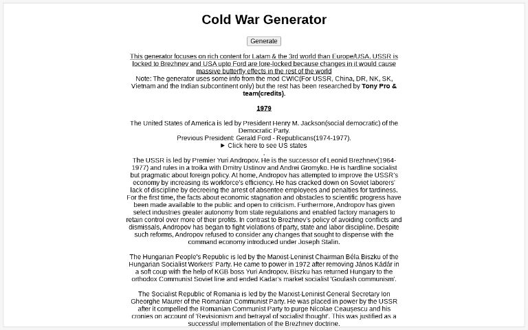 Cold War Generator
