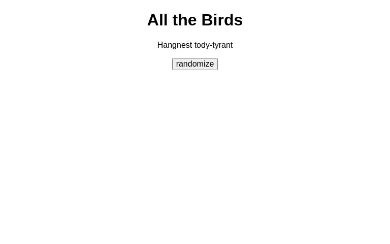 All the Birds ― Perchance Generator