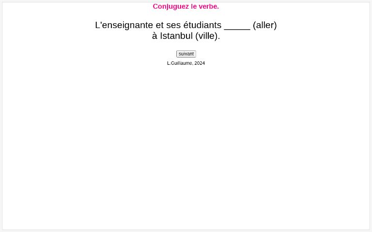 «Aller» et «venir» Conjuguez le verbe. ― Perchance Generator