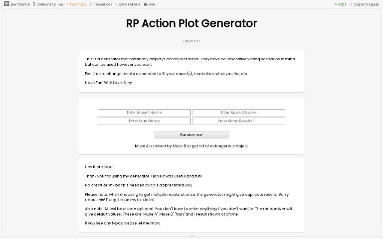 RP Action Plot Generator